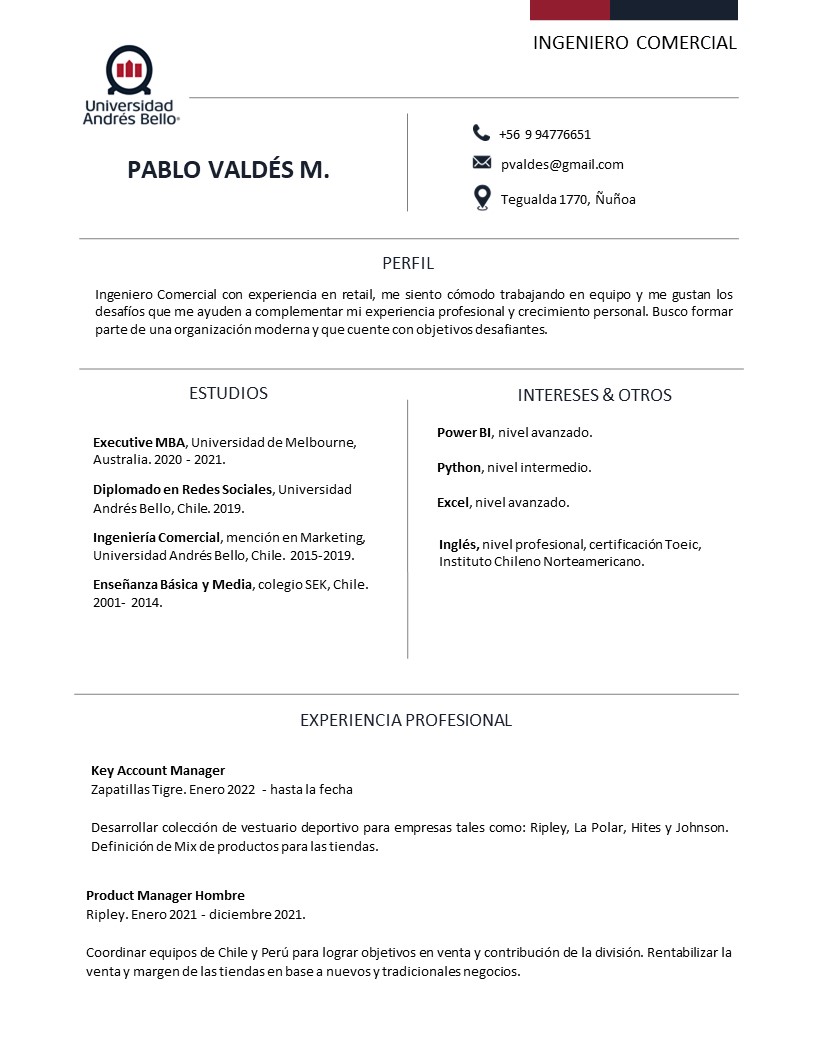 Conoce el nuevo Formato tipo de CV-UNAB que Alumni tiene para ti ...